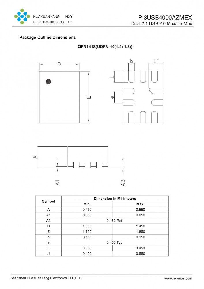 PI3USB4000AZMEX-HXY datasheet page 6