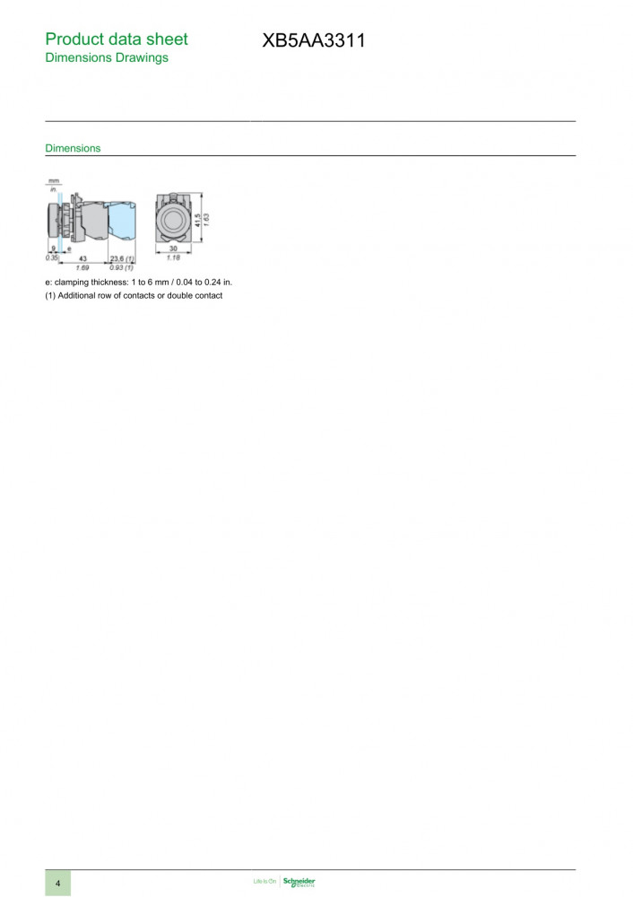 XB5AA3311 technical document page 4