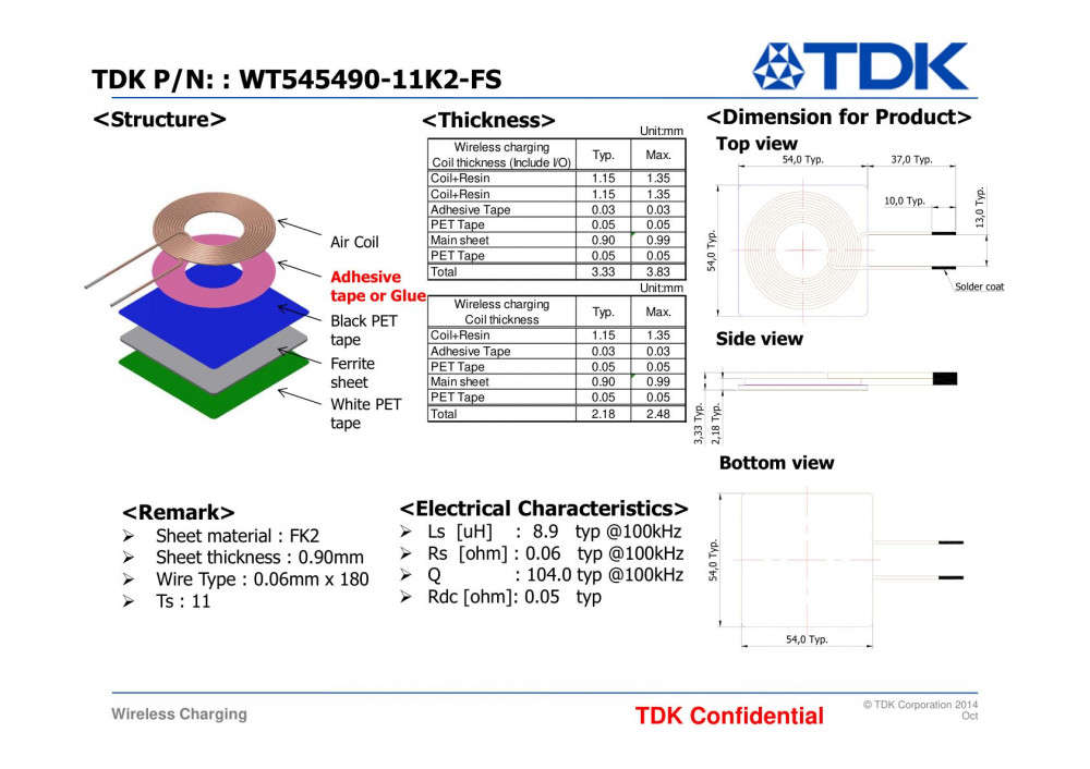 TDK WT545490-11K2-FS technical document