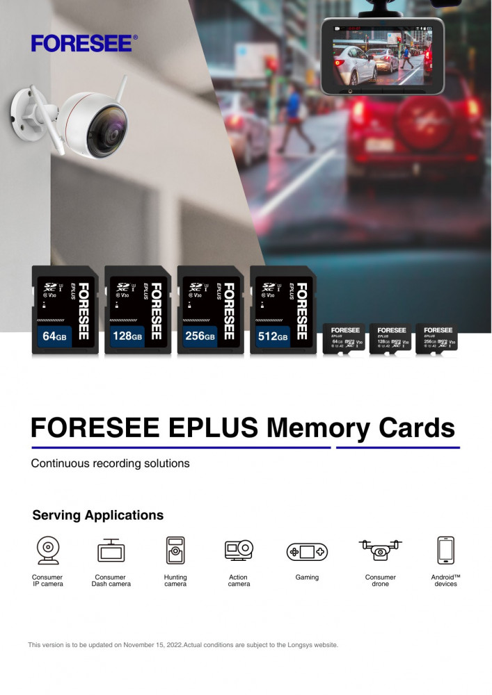 FORESEE EPLUS V30 memory card documentation page 1