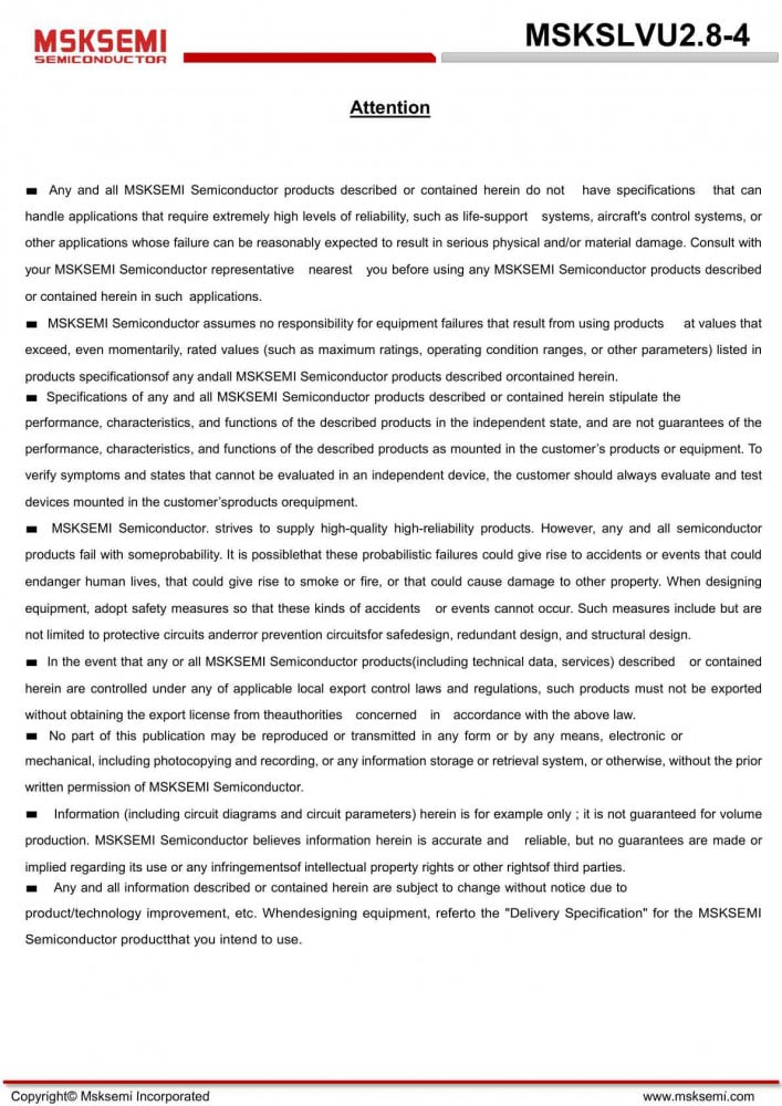 MSKSLVU2.8-4 datasheet page 6