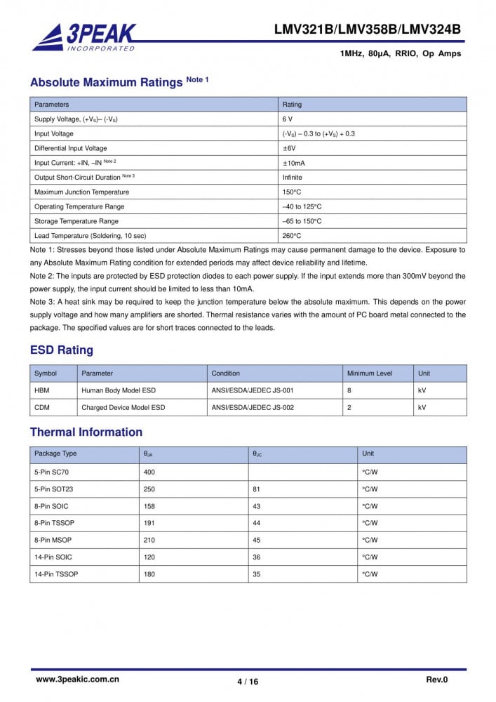 LMV321B-TR datasheet page 4
