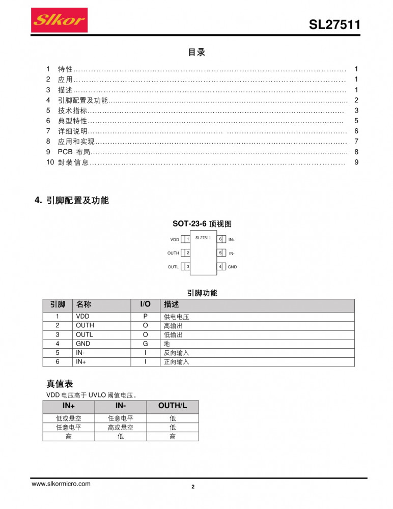SL27511 datasheet page 2