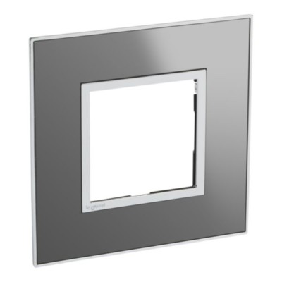 Arteor - British standard square plate 1 module 1 gang - Reflective glossy stainless steel finish