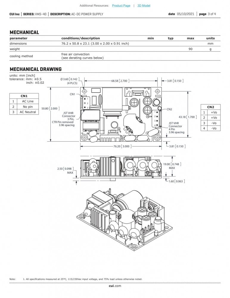 CUI VMS-40 datasheet page 3