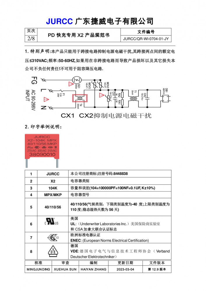 JURCC PD X2 specification page 2