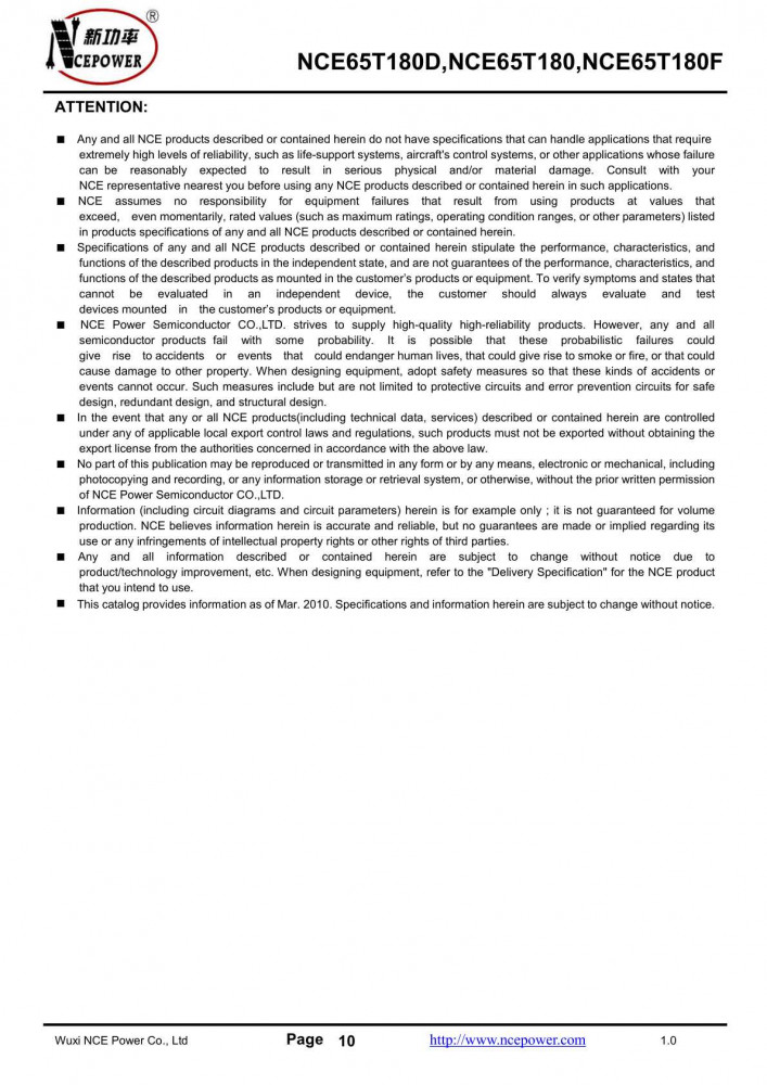 NCE65T180F datasheet page 10
