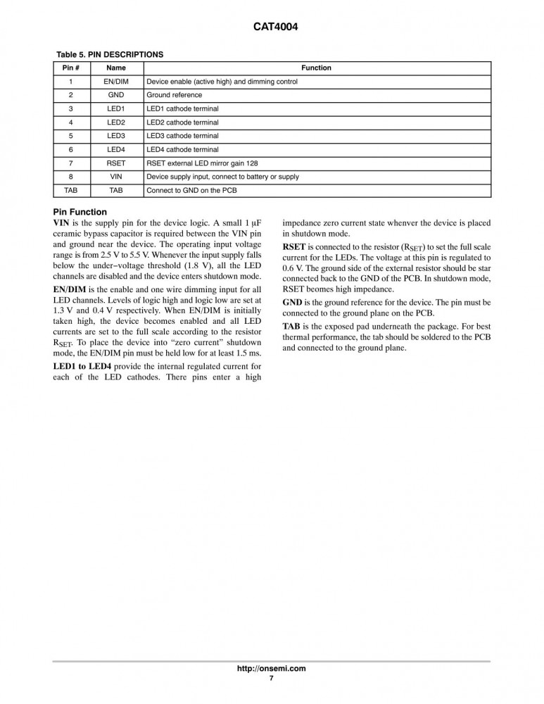 CAT4004 technical document page 7