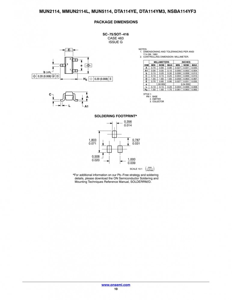 MMUN2114LT1G datasheet page 10