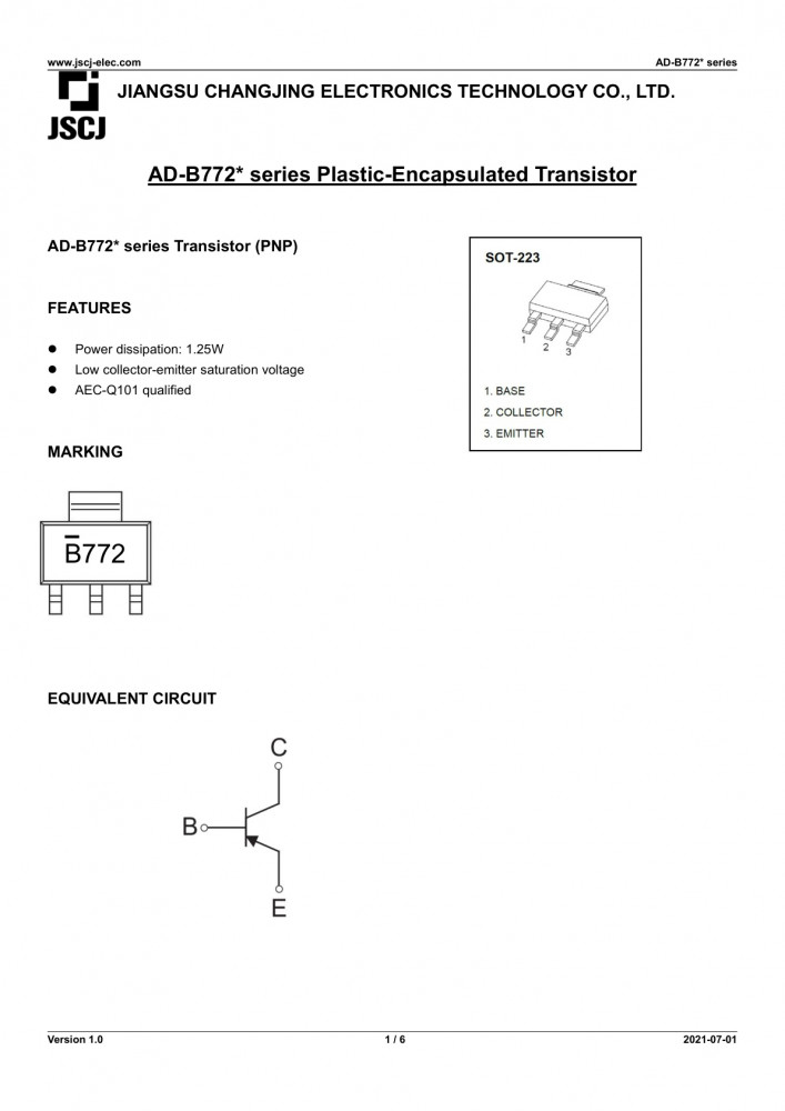 AD-B772-Y datasheet page 1