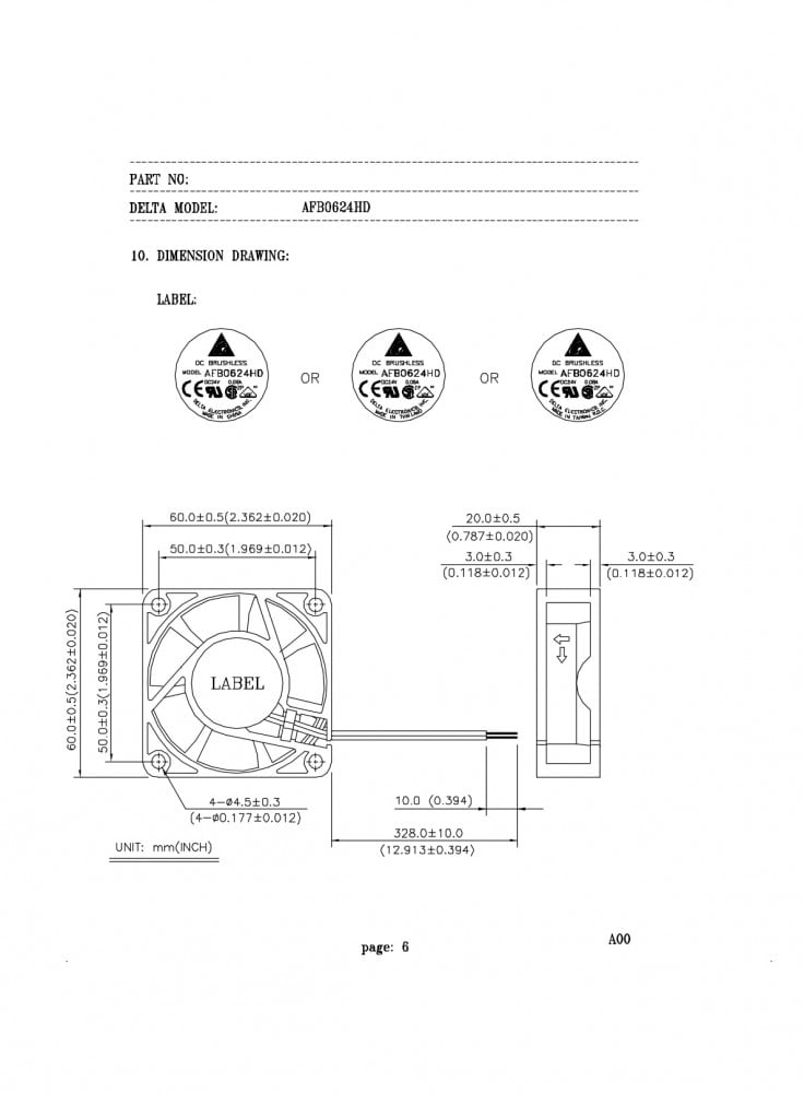 AFB0624HD specification page 6