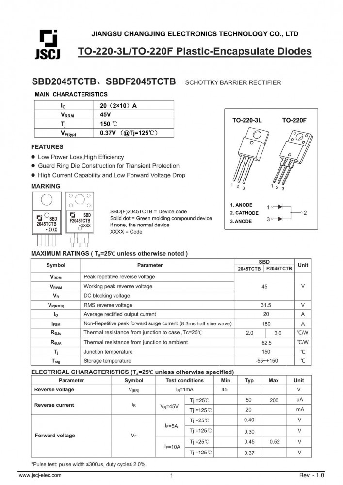 SBDF2045TCTB datasheet page 1