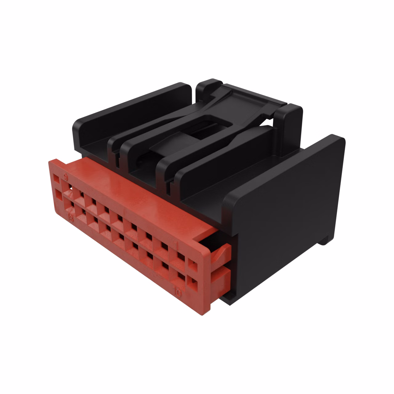 2.54mm Pitch, 0.64mm Width H-DAC 64 High Density Automotive Connectors, Dual Row, Female Harness Assembly, 18 Circuits, Polarization Option 2, Black for sale
