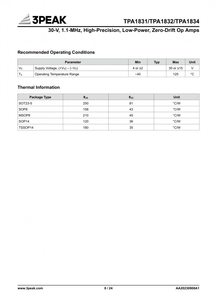 TPA1832-SO1R datasheet page 8