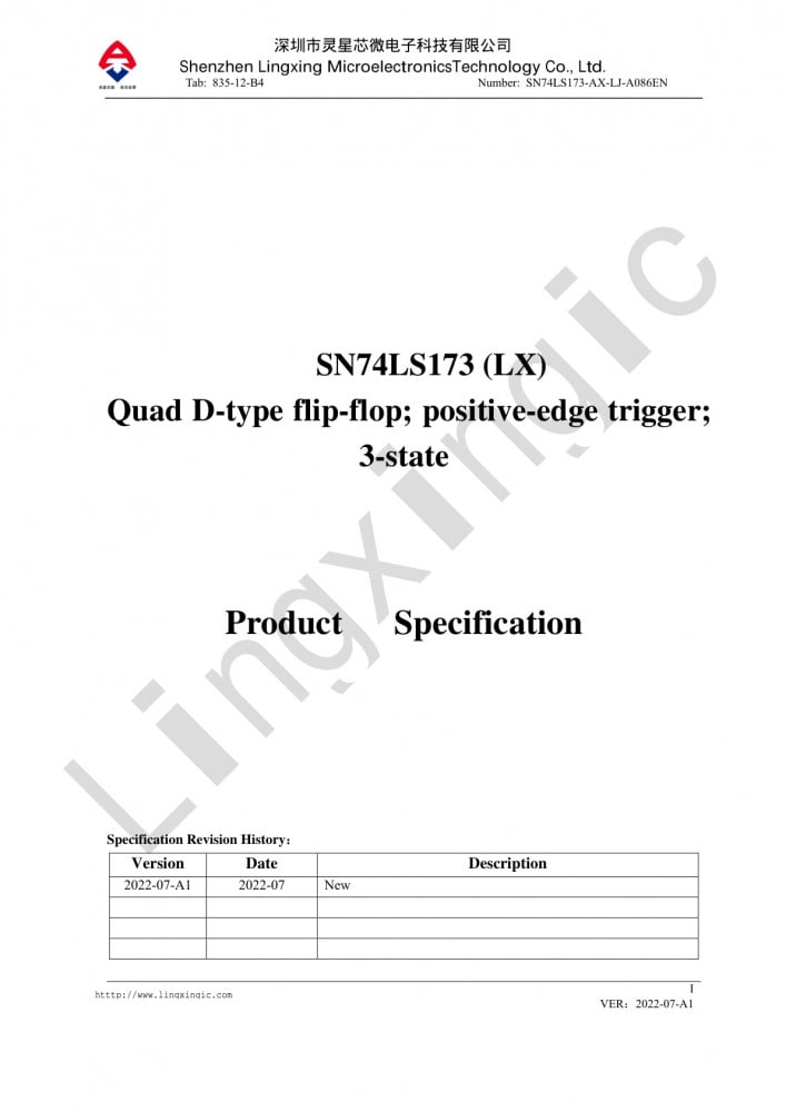 SN74LS173N(LX) datasheet page 1