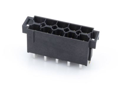 10.00mm Pitch Mini-Fit Sr. Header, Dual Row, Vertical, 2.36mm PCB Thickness, 0.76µm Gold (Au) Selective Plating, 8 Circuits