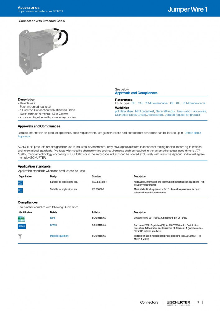 SCHURTER 0881.0076 technical document page 1