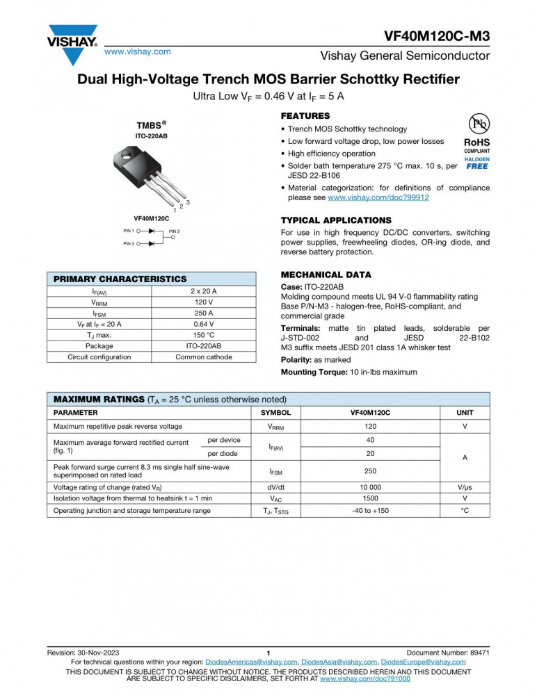 VF40M120C-M3/4W datasheet page 1