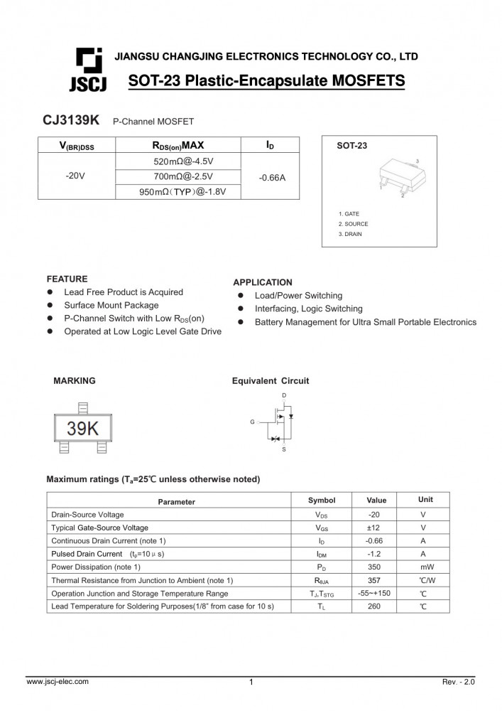 CJ3139K datasheet page 1