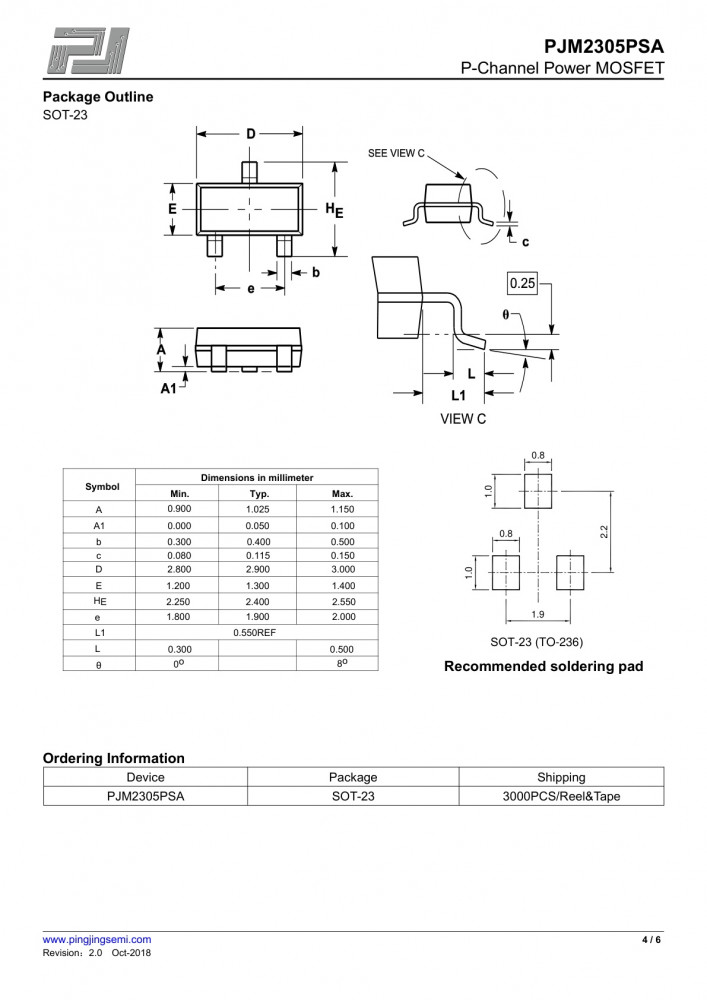 PJM2305PSA datasheet page 4