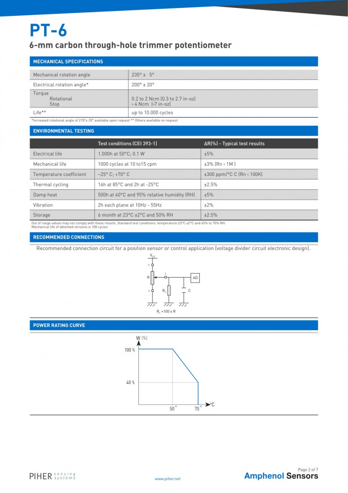 PT-6 datasheet page 2
