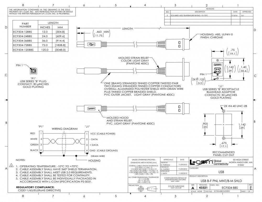 ECF504 series technical document page