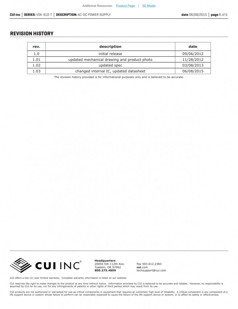 CUI VSK-S10-T datasheet page 6
