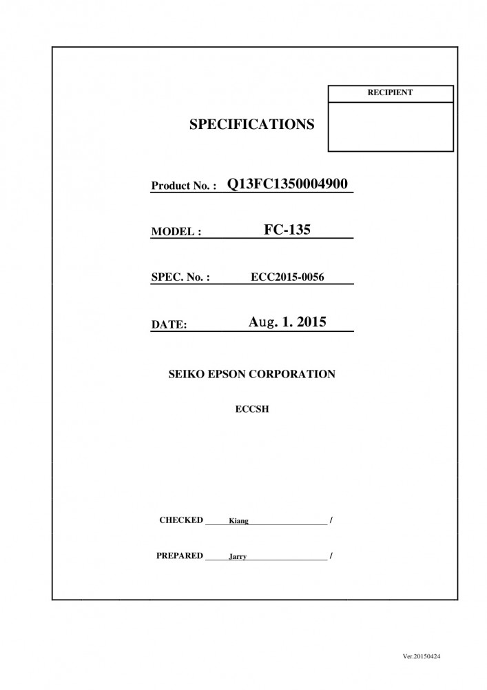 FC-135 specification page 1