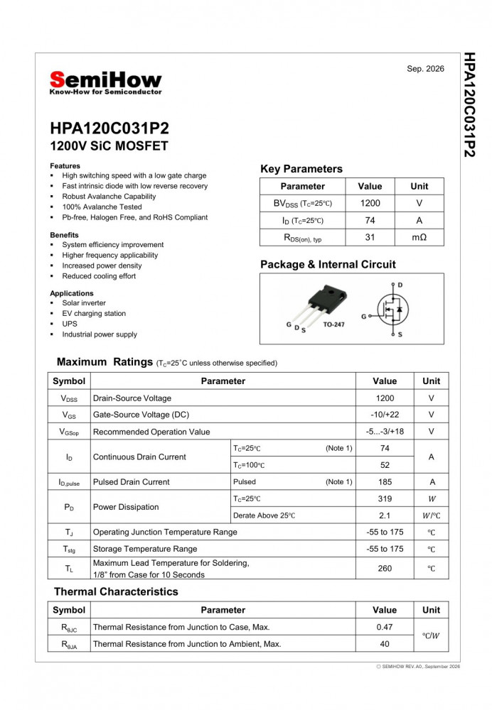 HPA120C031P2 datasheet page 1