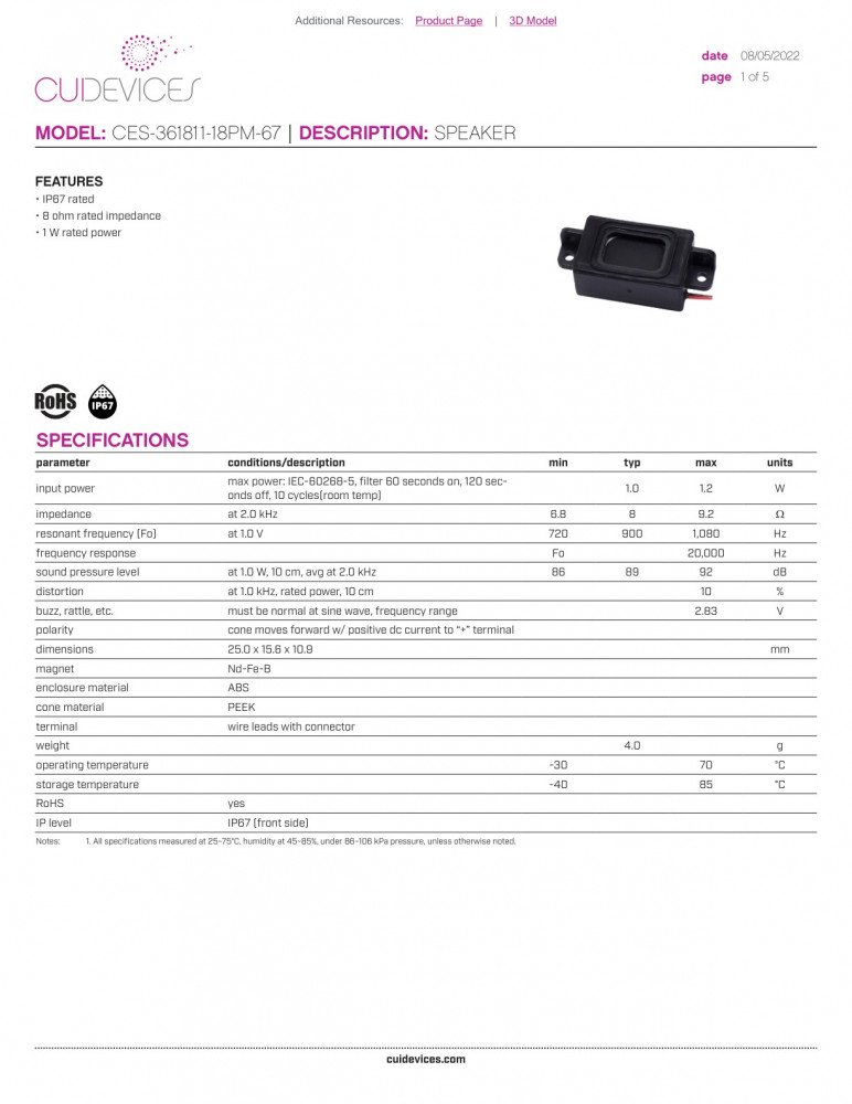 CES-361811-18PM-67 datasheet page 1