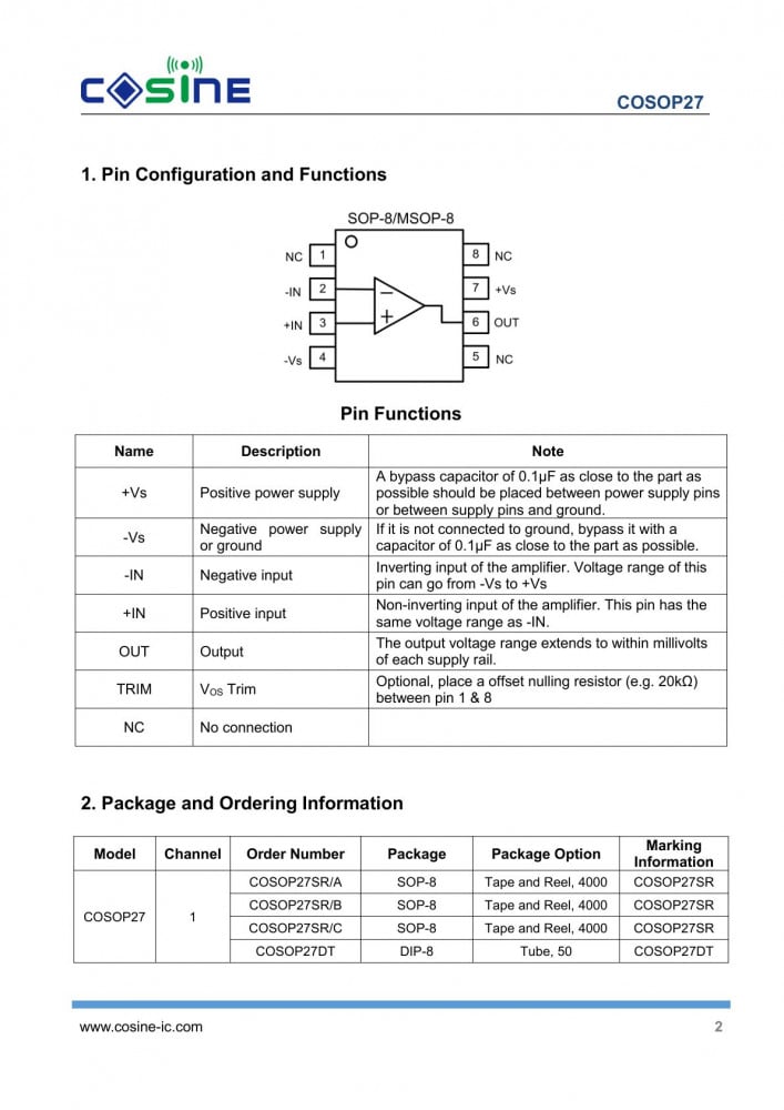 COSOP27SRC datasheet page 2