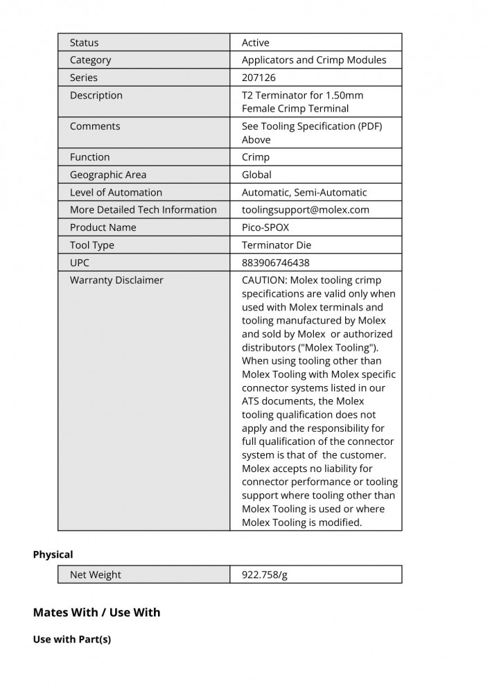 Molex 639114200 tooling document preview, page 2