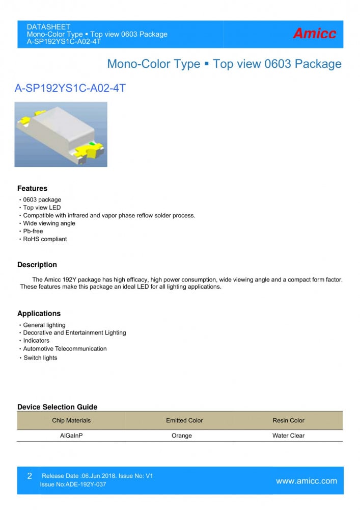 A-SP192YS1C-A02-4T approval sheet page 2
