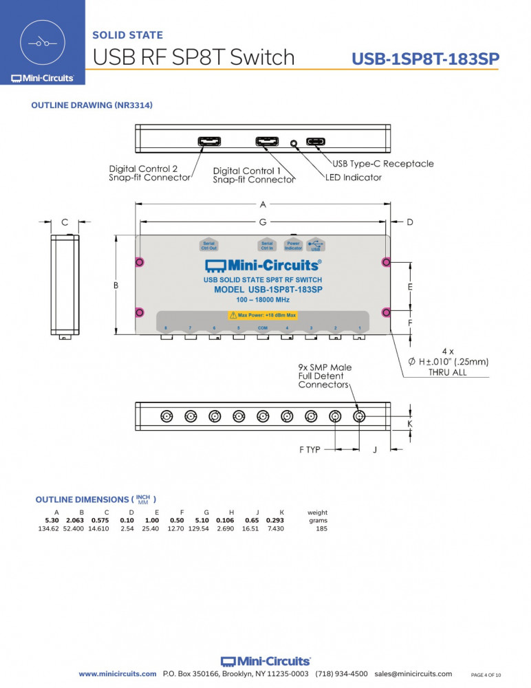 USB-1SP8T-183SP datasheet page 4