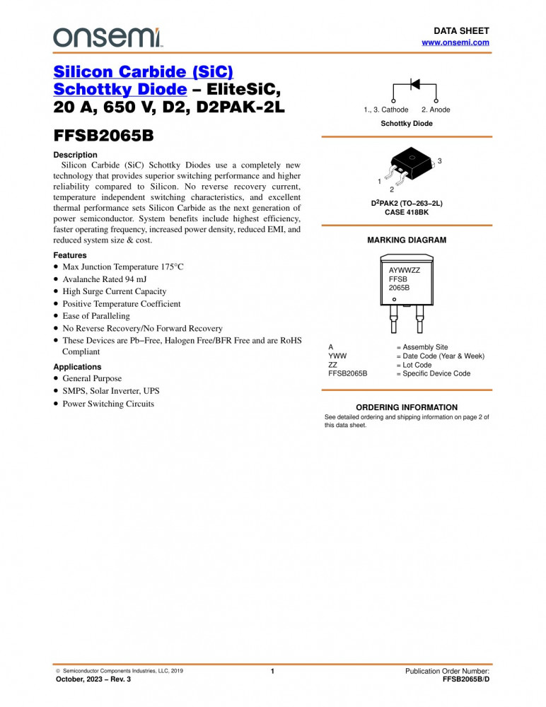 FFSB2065B datasheet page 1