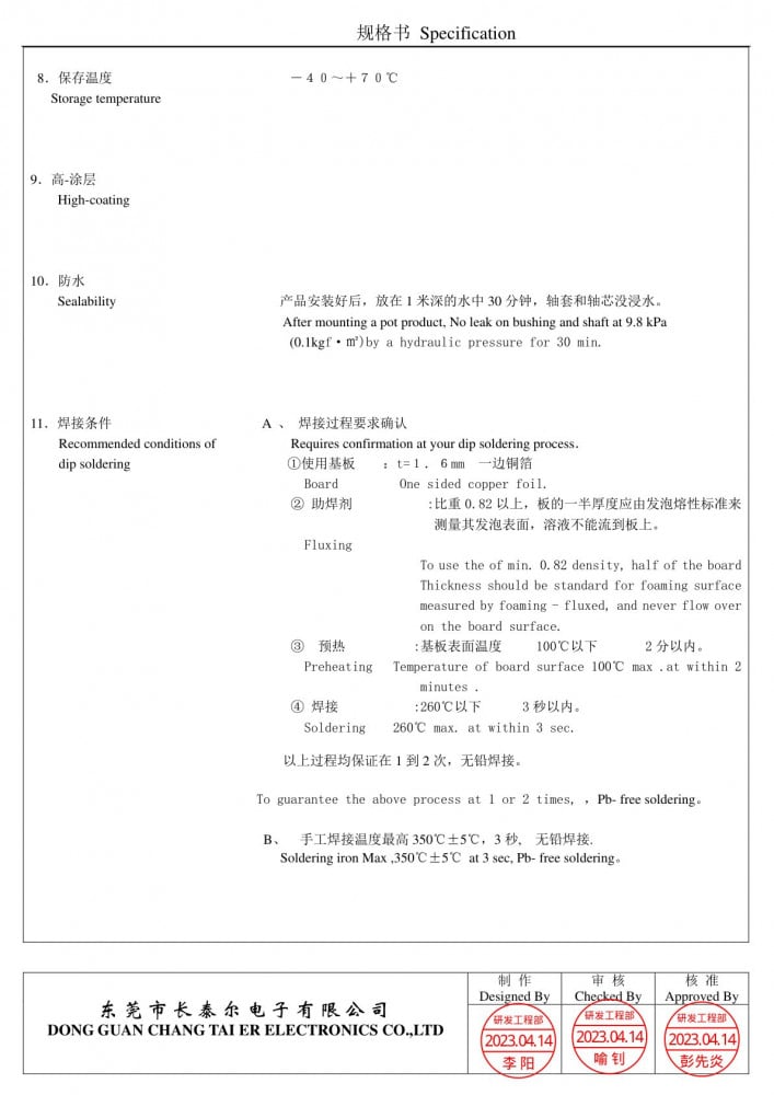 CTR ED09D21M specification page 5