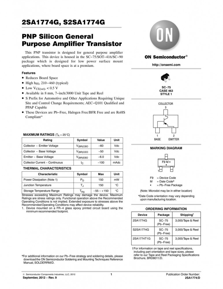 2SA1774 technical document page 1