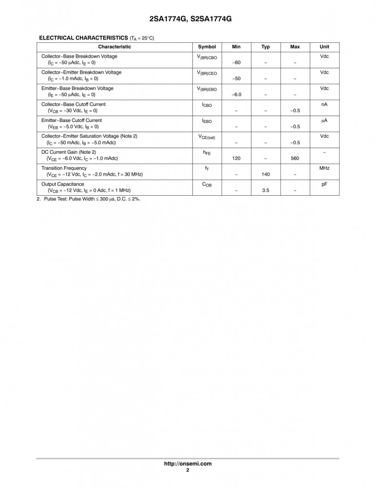 2SA1774 technical document page 2