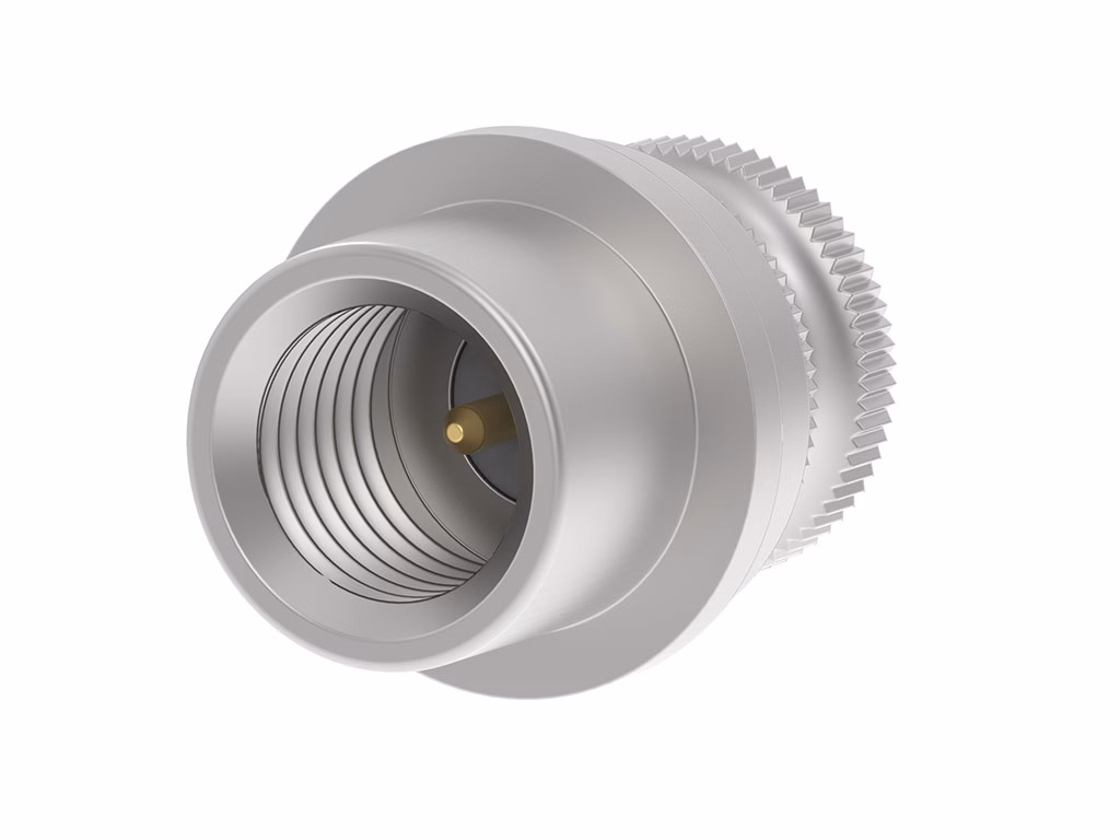 N Jack Bulkhead-to-SMA Jack, Between-Series Adapter, Tray, 50 Ohms