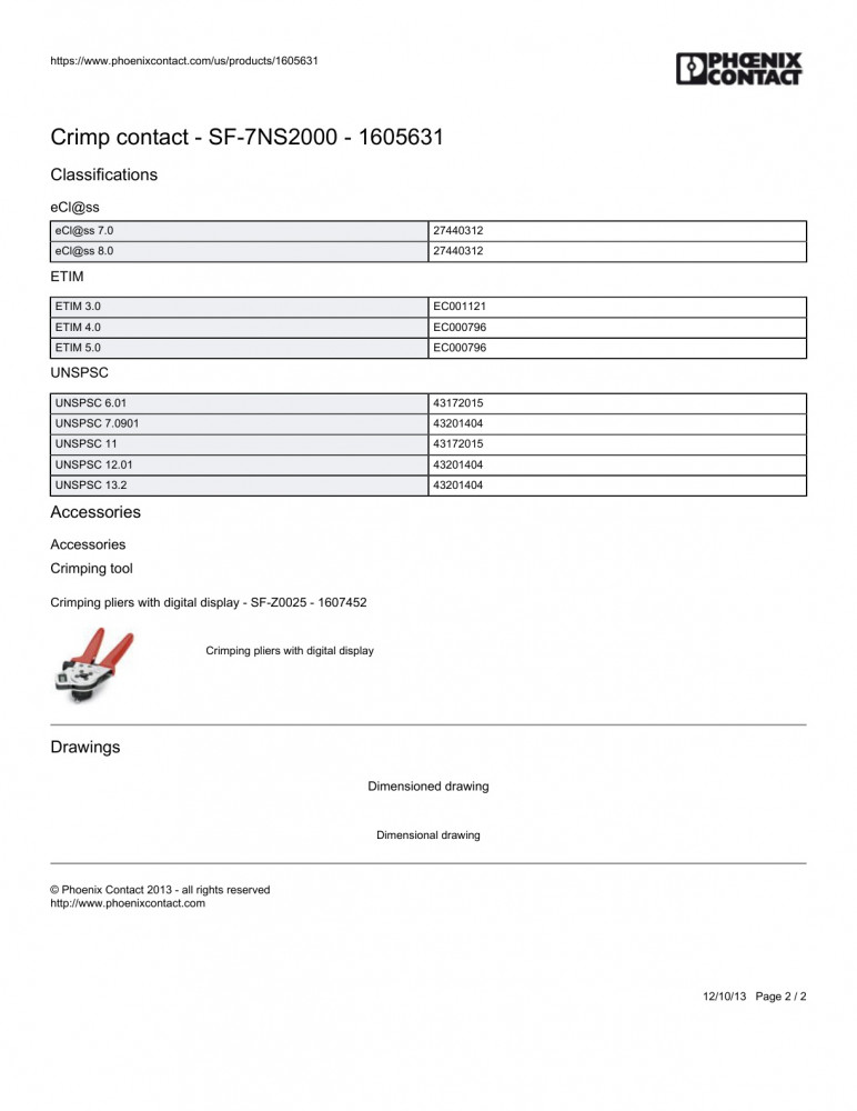Phoenix Contact SF-7NS2000 1605631 product data page 2