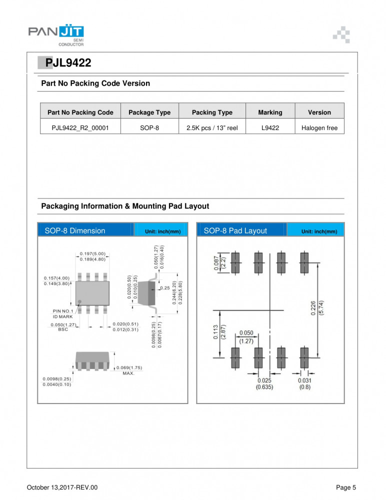 PJL9422 datasheet page 5