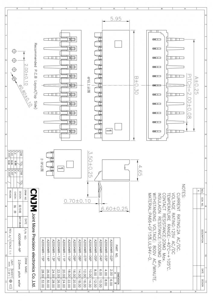 CNJMA2004WR-10P technical document page