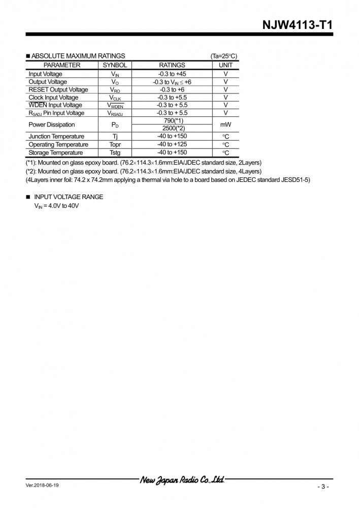 NJW4113 datasheet page 3