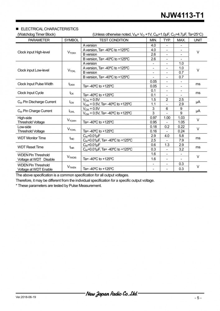 NJW4113 datasheet page 5
