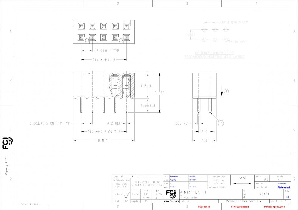 Amphenol 63453 drawing page 1