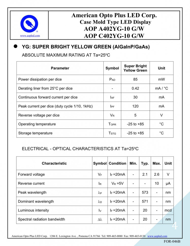 C402YG-10 datasheet page 4
