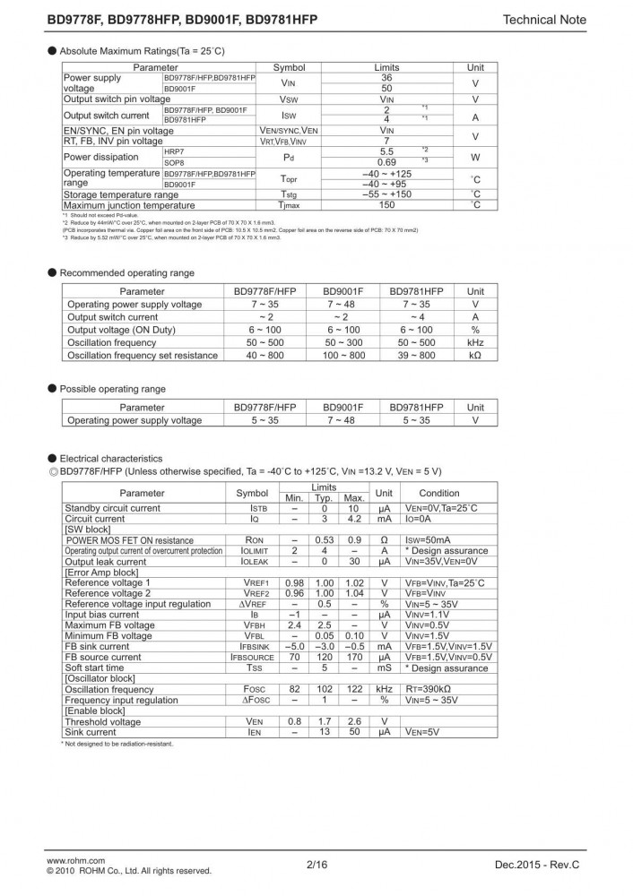 BD9778F-E2 datasheet page 2