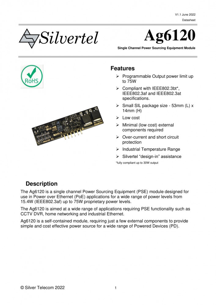 Ag6120 datasheet page 1