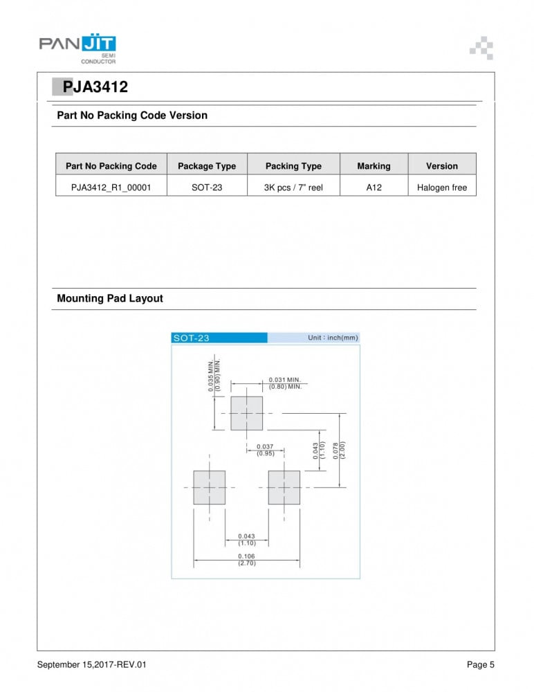 PJA3412 datasheet page 5