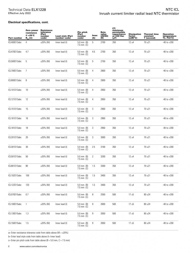 EATON ICL datasheet page 6
